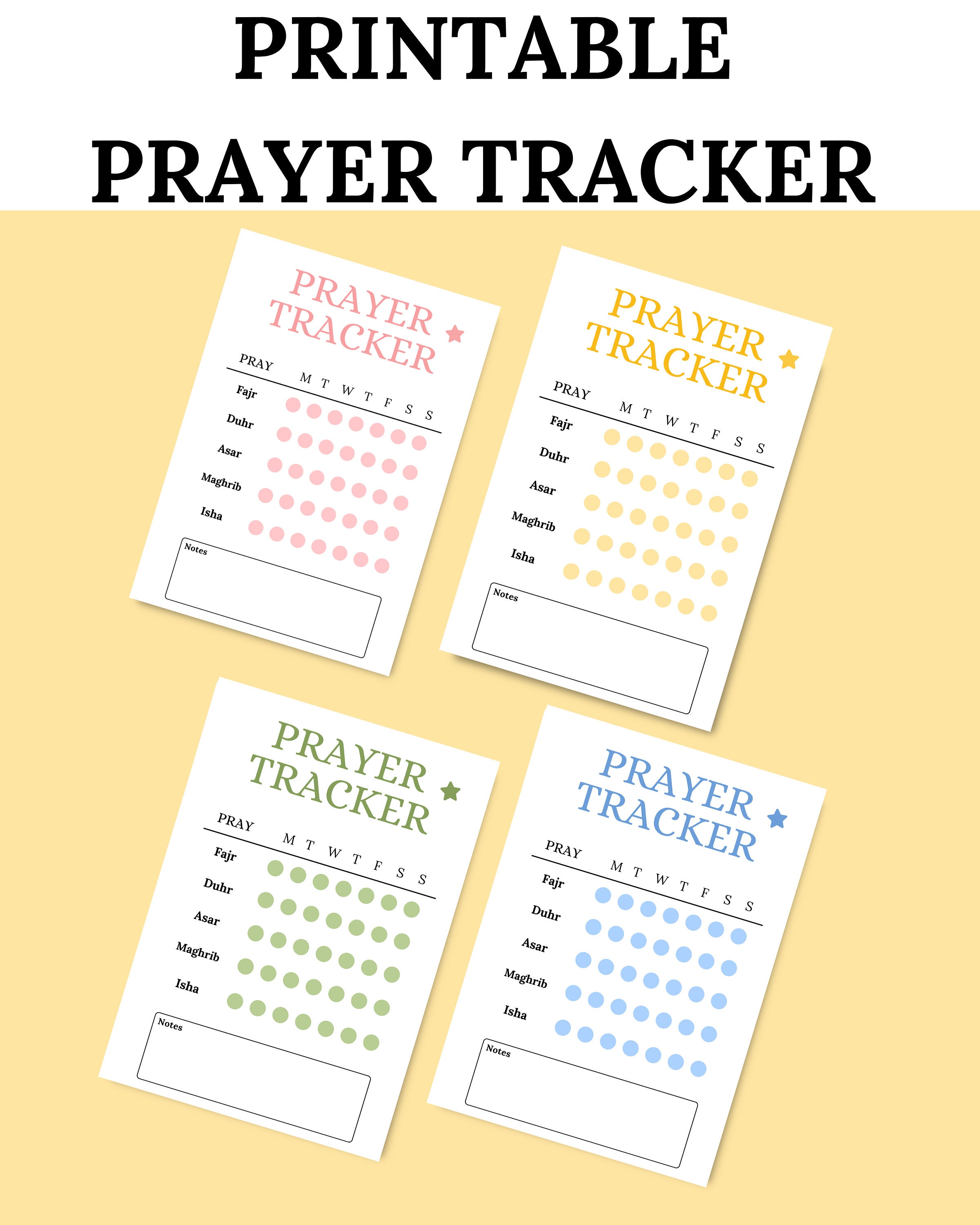 Prayer Journal Printable Template, Cute Daily Prayer Printable Planner ...