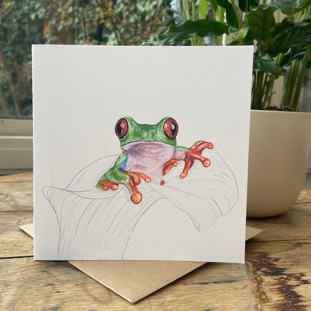 Tree Frog Greetings Card - Etsy