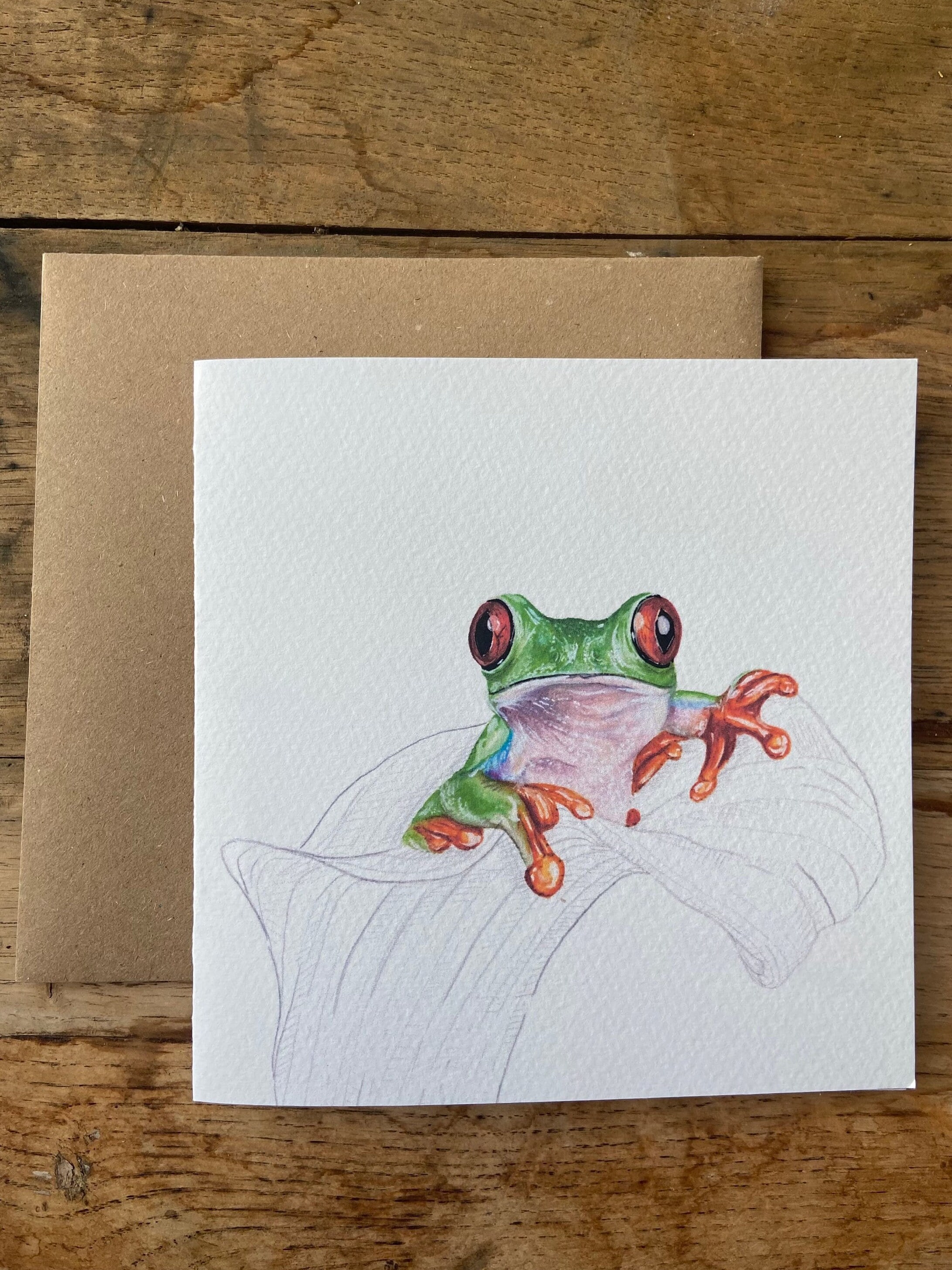 Tree Frog Greetings Card - Etsy