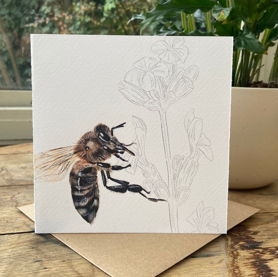 Bee Greetings Card - Etsy