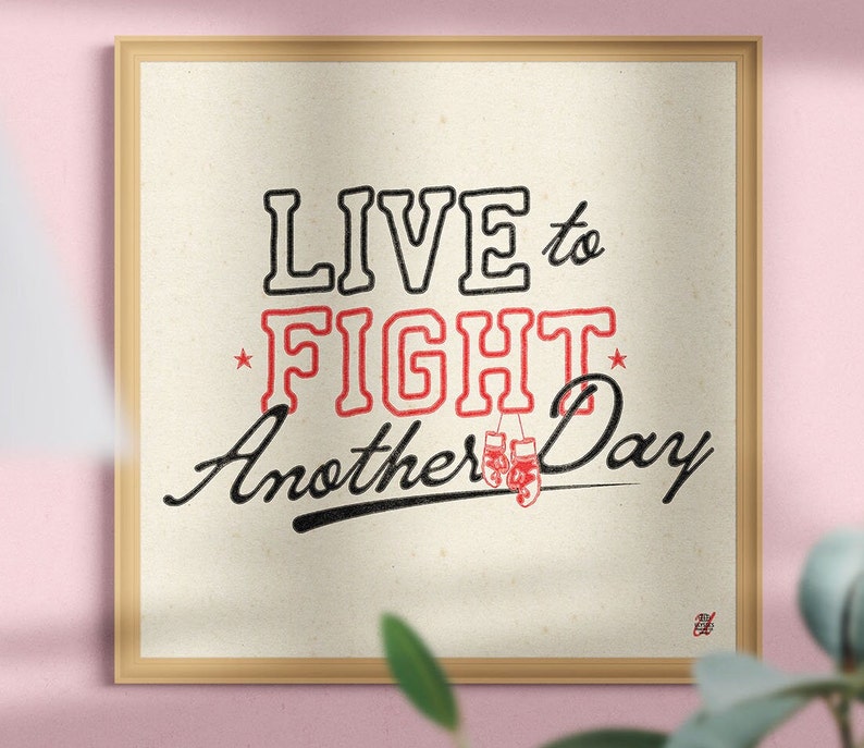 Fight Another Day Poster: Retro Boxing Motivational Print - Etsy
