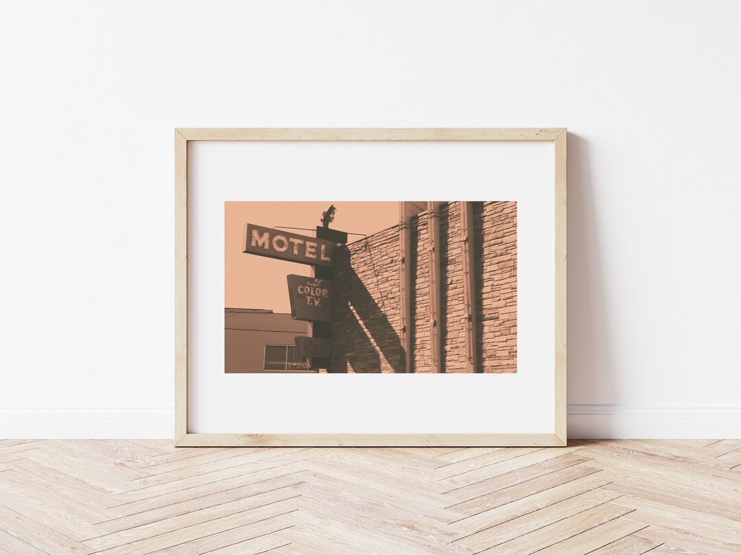 Motel Color TV Sign Wall Art – Retro Americana Poster, Vintage Roadside ...