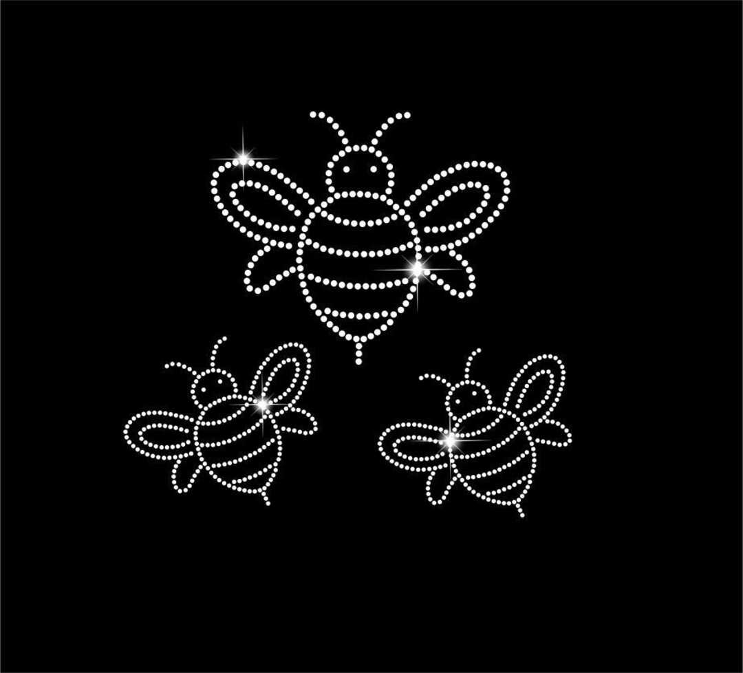 Cute Bee Rhinestone Design SS10 SS6 | Sparkle Bee PNG | Rhinestone ...