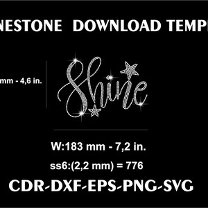 Shine Rhinestone Template: Digital Download SVG Pattern - Etsy