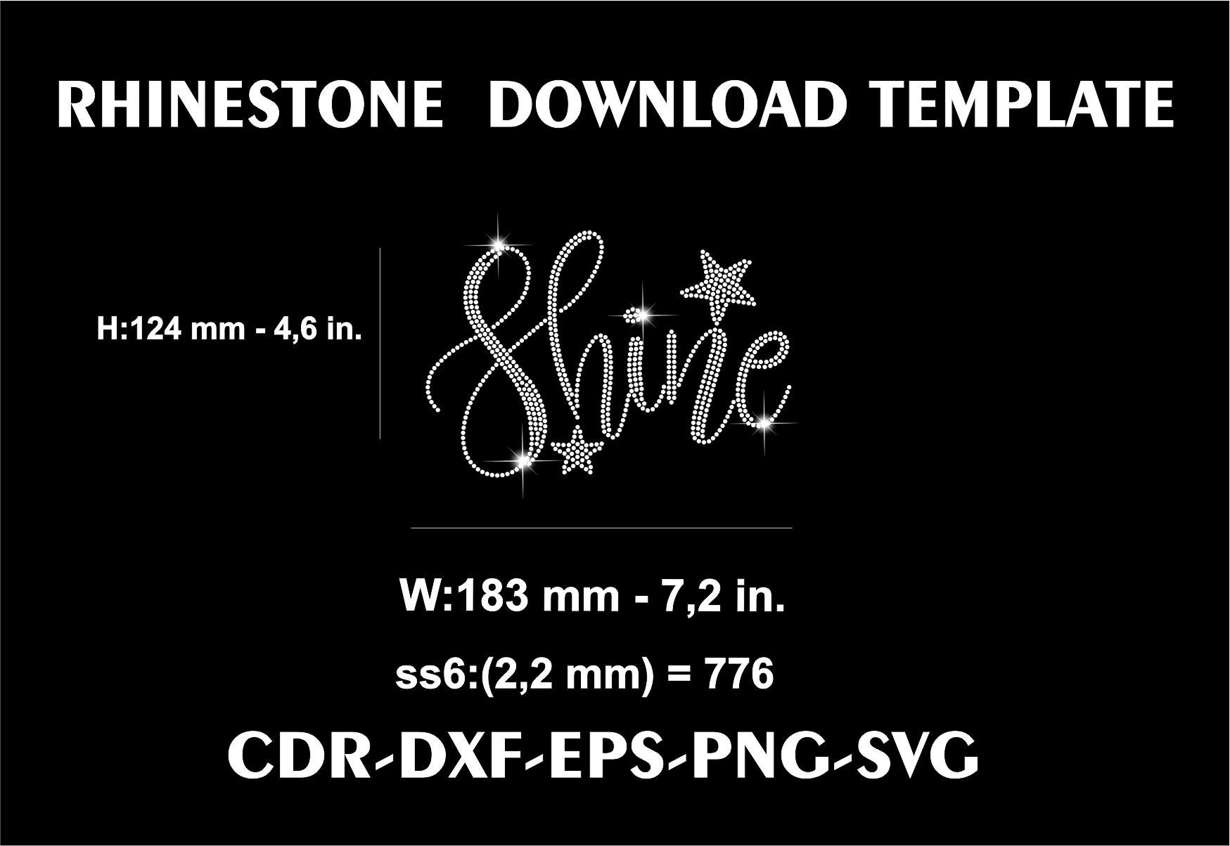 Shine Rhinestone Template,shine Svg,shine Pattern Ss6,png,shine ...