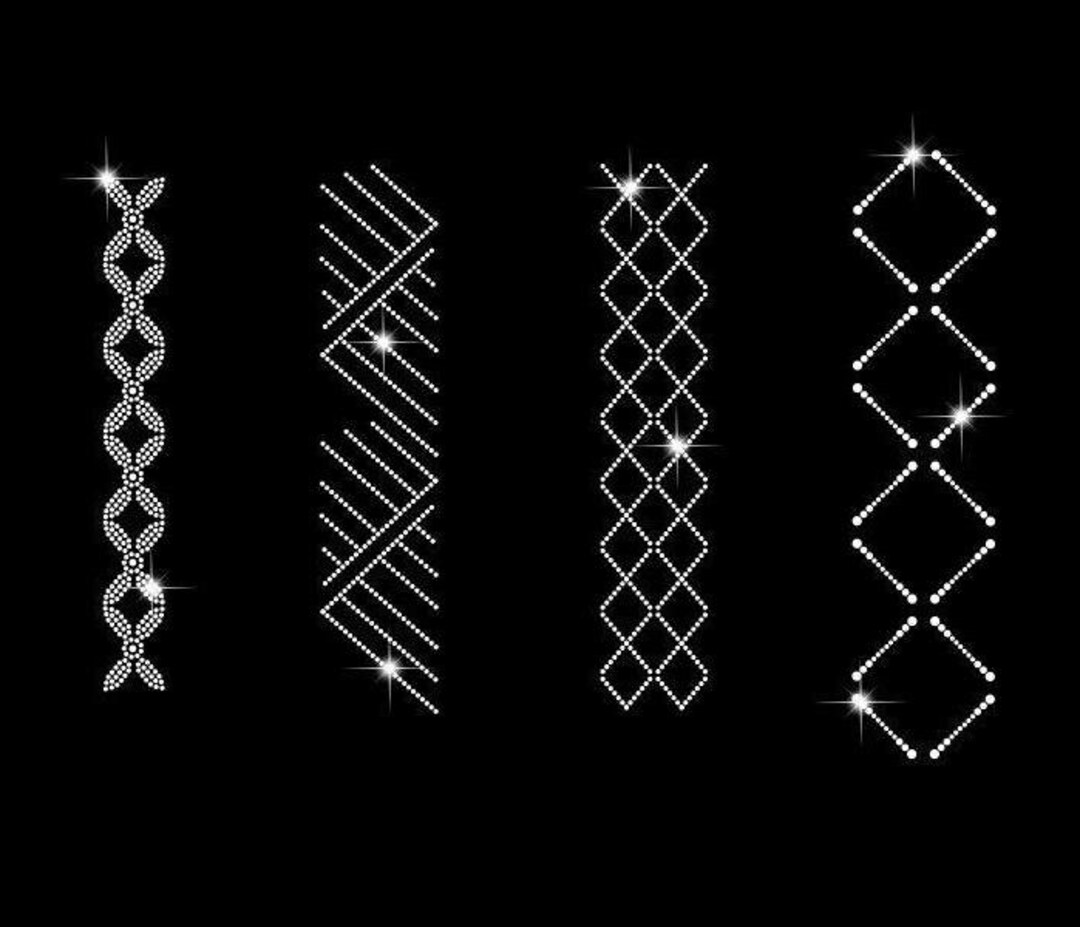Rhinestone Template, Ss6, Ss10 SVG, PNG, Digital Various Strips,digital ...
