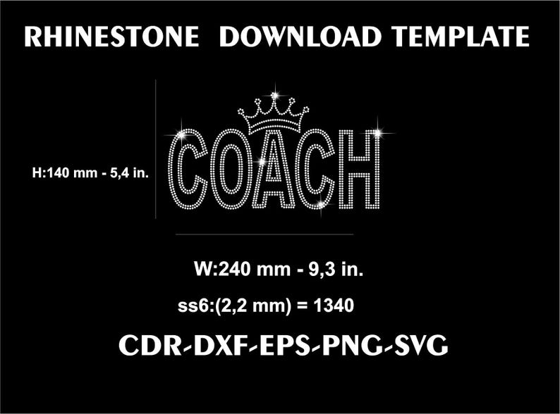 Cheer Coach Rhinestone Template,coach Queen Rhinestone,svg,coach ...