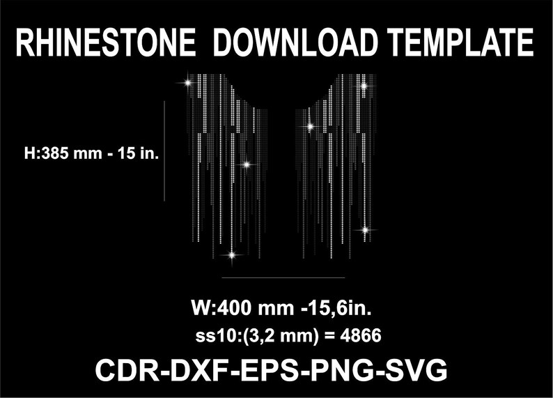 Rhinestone Scattered Pattern Template, SS10 Design (digital Download ...