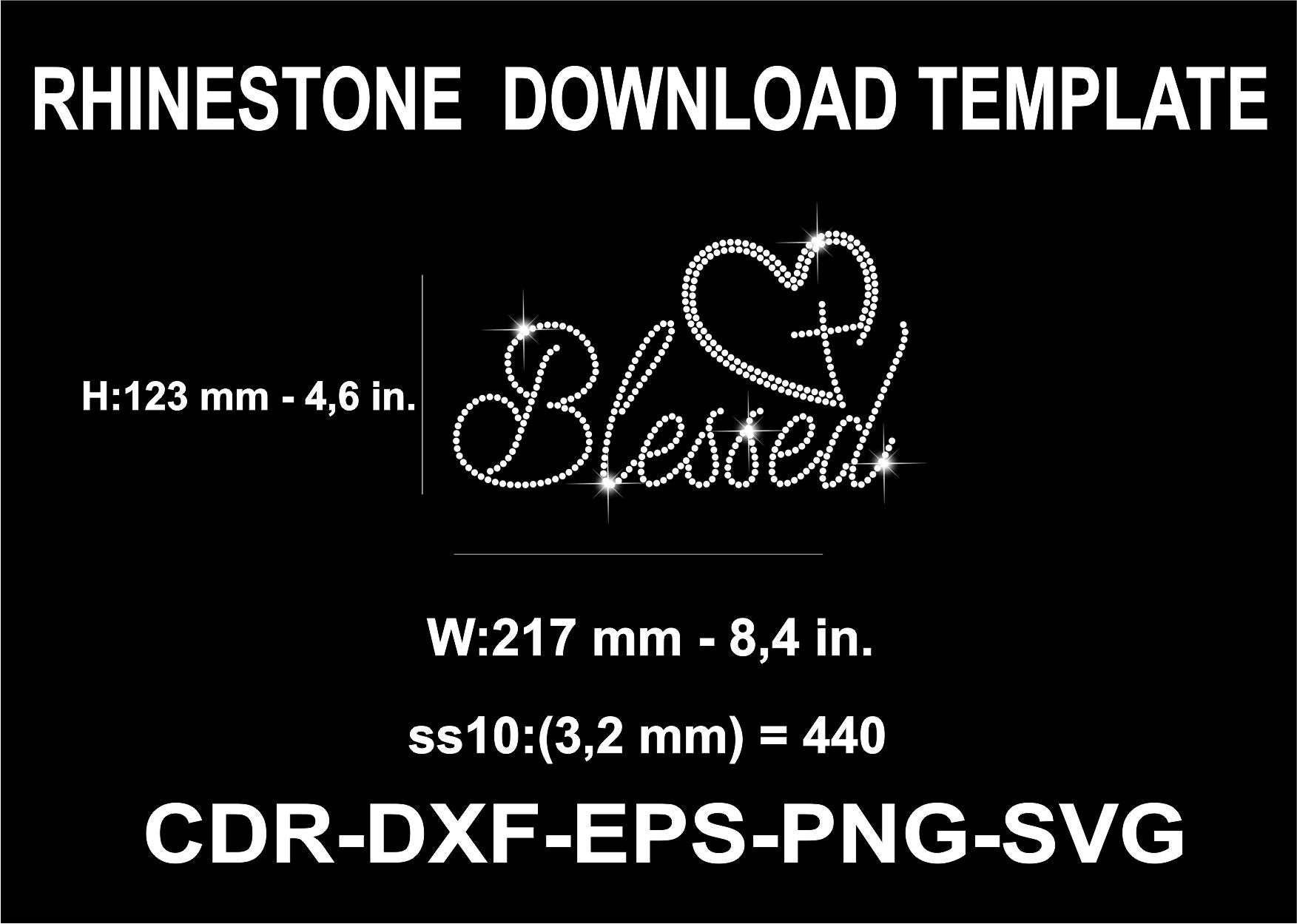 Blessed Rhinestone Template SVG, Cricut, Faith Love (digital Download ...