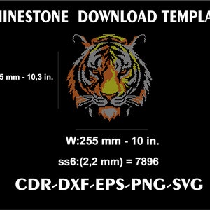 Tiger Rhinestone Template,tiger Svg Pattern,svg ,tiger Design ...