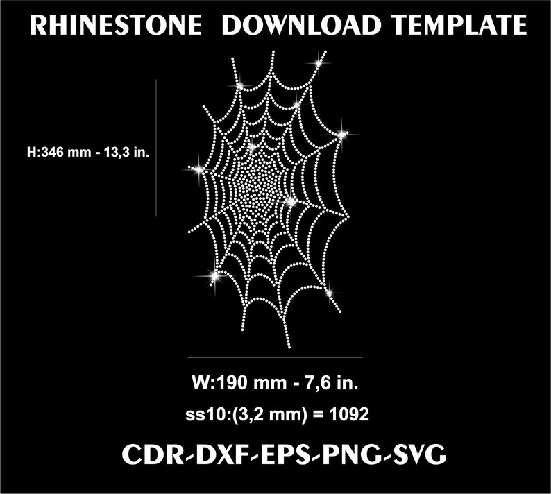 Rhinestone Spider Web Template: Rhinestone Pattern ,SVG, PNG, PDF ...