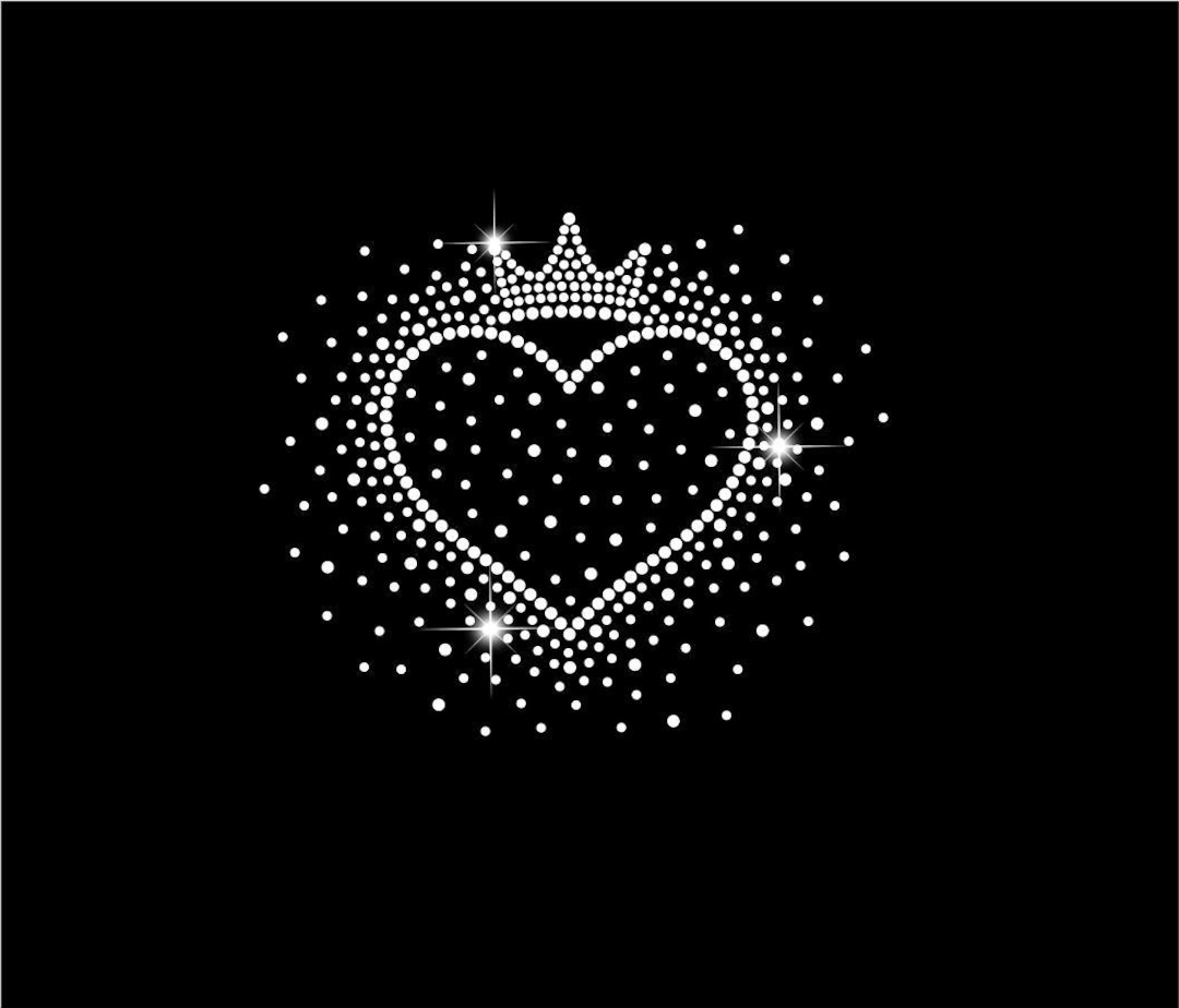 Queen Heart Crown Rhinestone Template | Bling Design (digital Download ...