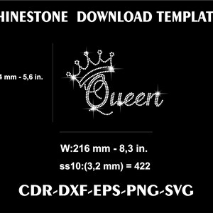 Rhinestone Queen Crown Template: SVG, CDR, Cricut (digital Download) - Etsy