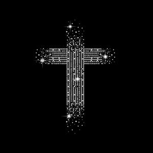 Rhinestone Cross Design Template: Faith Jesus PNG, SVG (digital ...