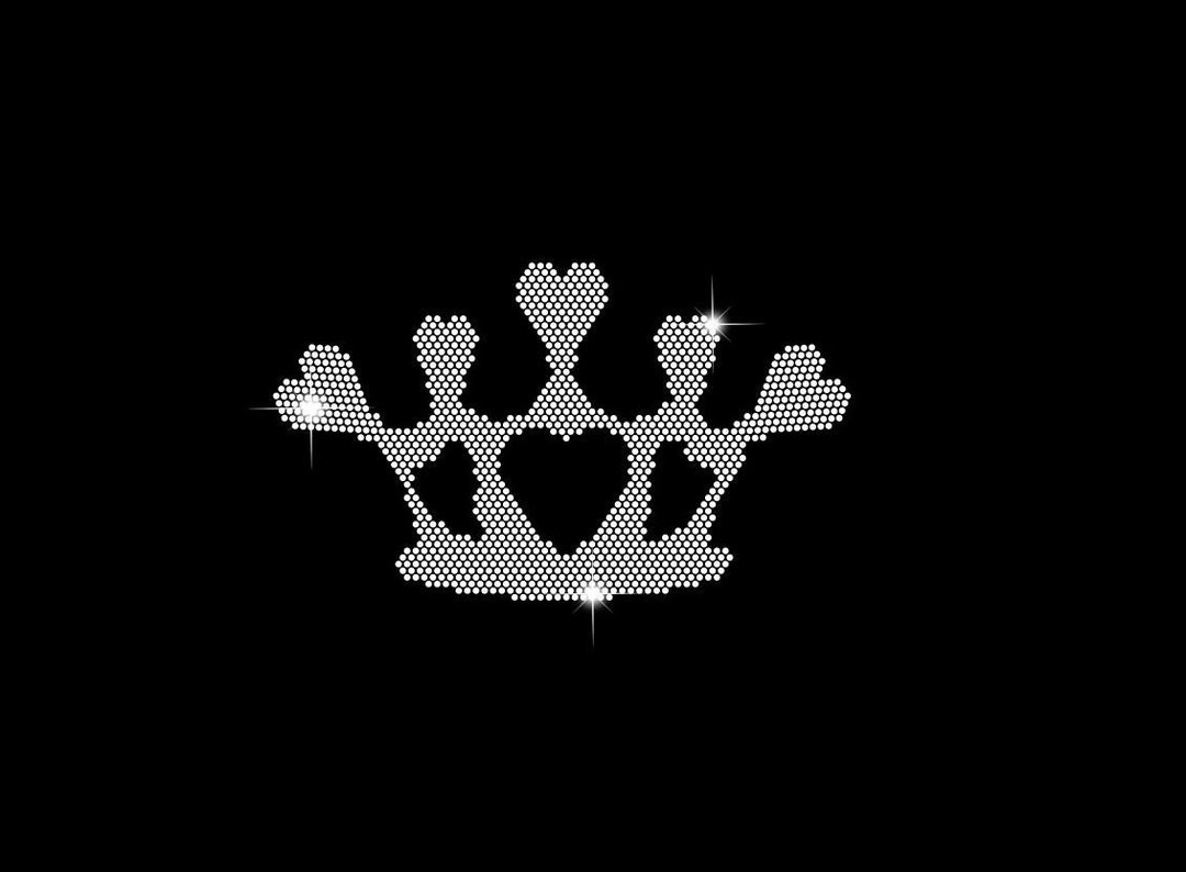 Crown Rhinestone Template,heart Crown Pattern,rhinestone Template,ss6 ...