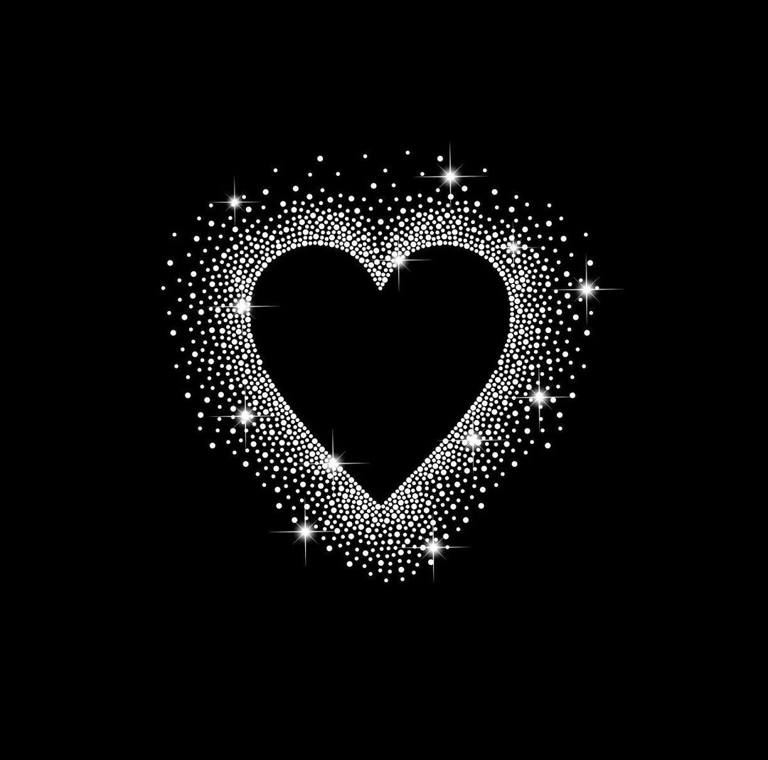 Heart Rhinestone Template,heart Digital Download,love Rhinestone ...