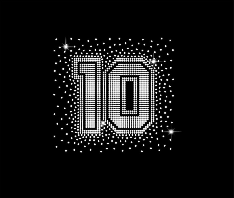 Rhinestone Number 10 Digital Download | Scattered Dotted 10 PNG ...