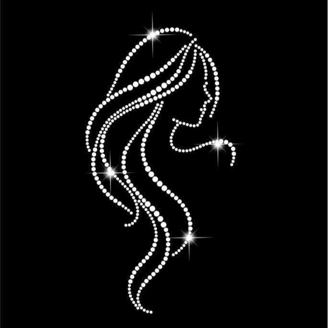 Woman Silhouette Rhinestone Template | Bling Shirt Design (digital ...