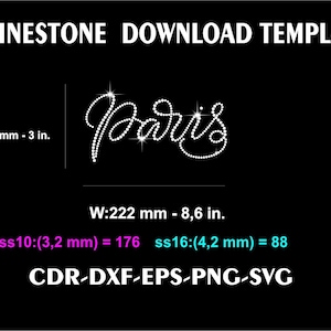 Paris Rhinestone Template, Paris Pattern,svg Design, Digital Design ...