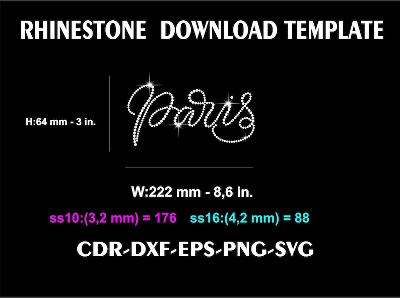 Paris Rhinestone Template, Paris Pattern,svg Design, Digital Design ...