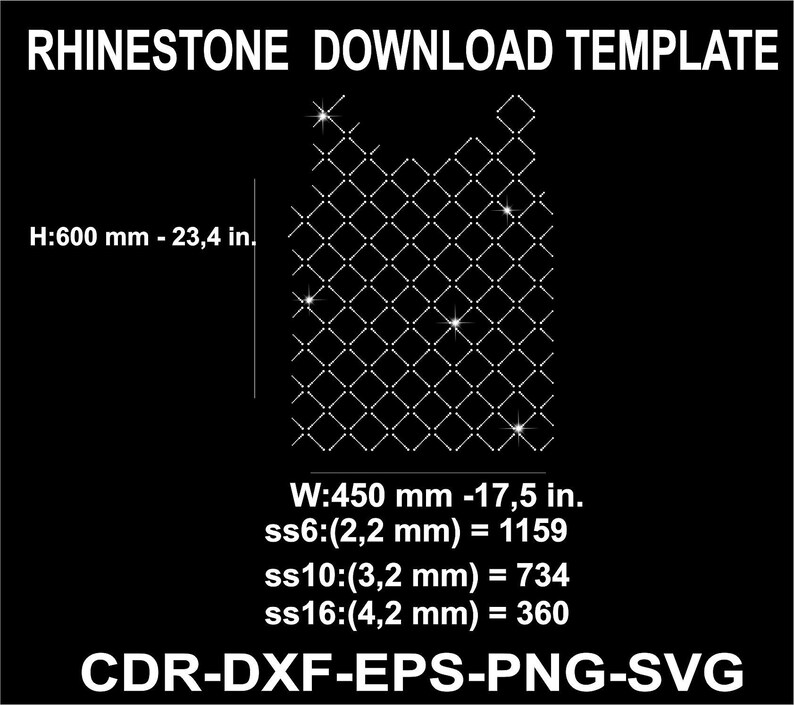 Rhinestone Scattered Pattern,rhinestone Template Download File ,ss10 ...