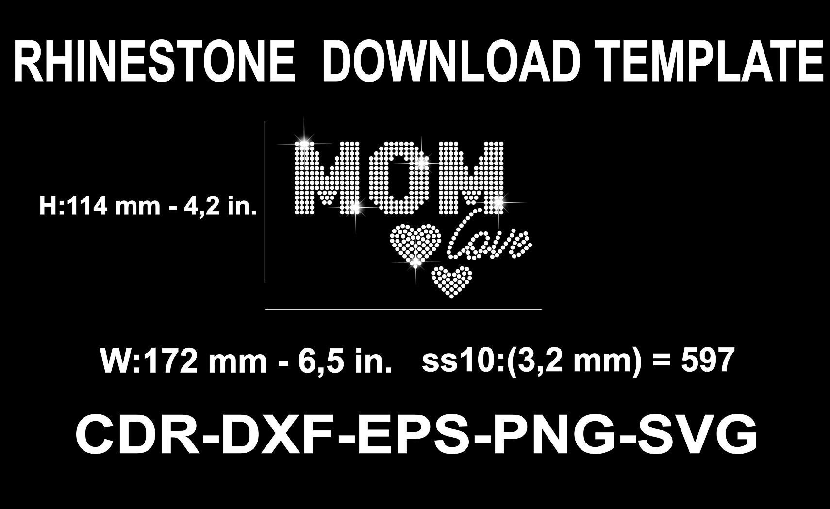 Mom Heart Rhinestone Pattern, SVG Pattern, Mom Heart Design, Mom Heart ...