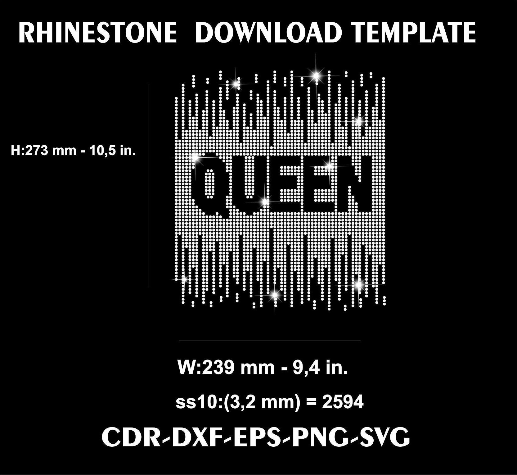 Queen Rhinestone Template, Queen Pattern, Ss10 Queen Digital Svg,png ...