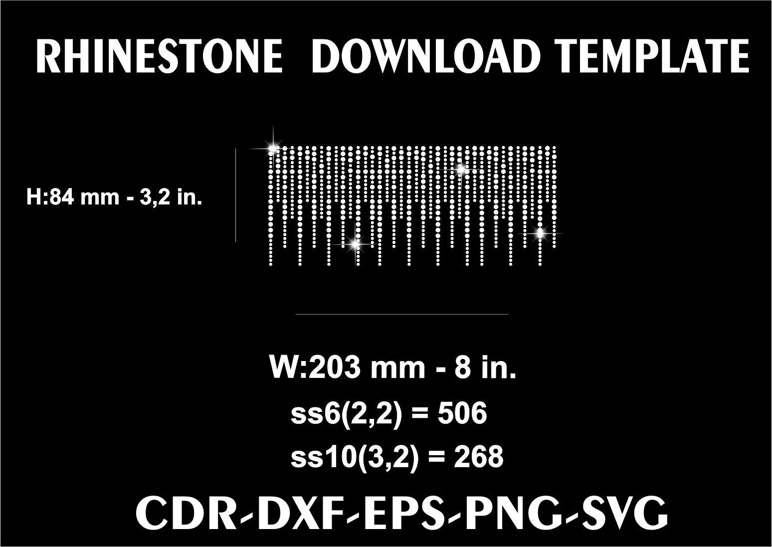 Rhinestone Template, Ss6, Ss10 SVG, PNG, Digital Various Strips,digital ...