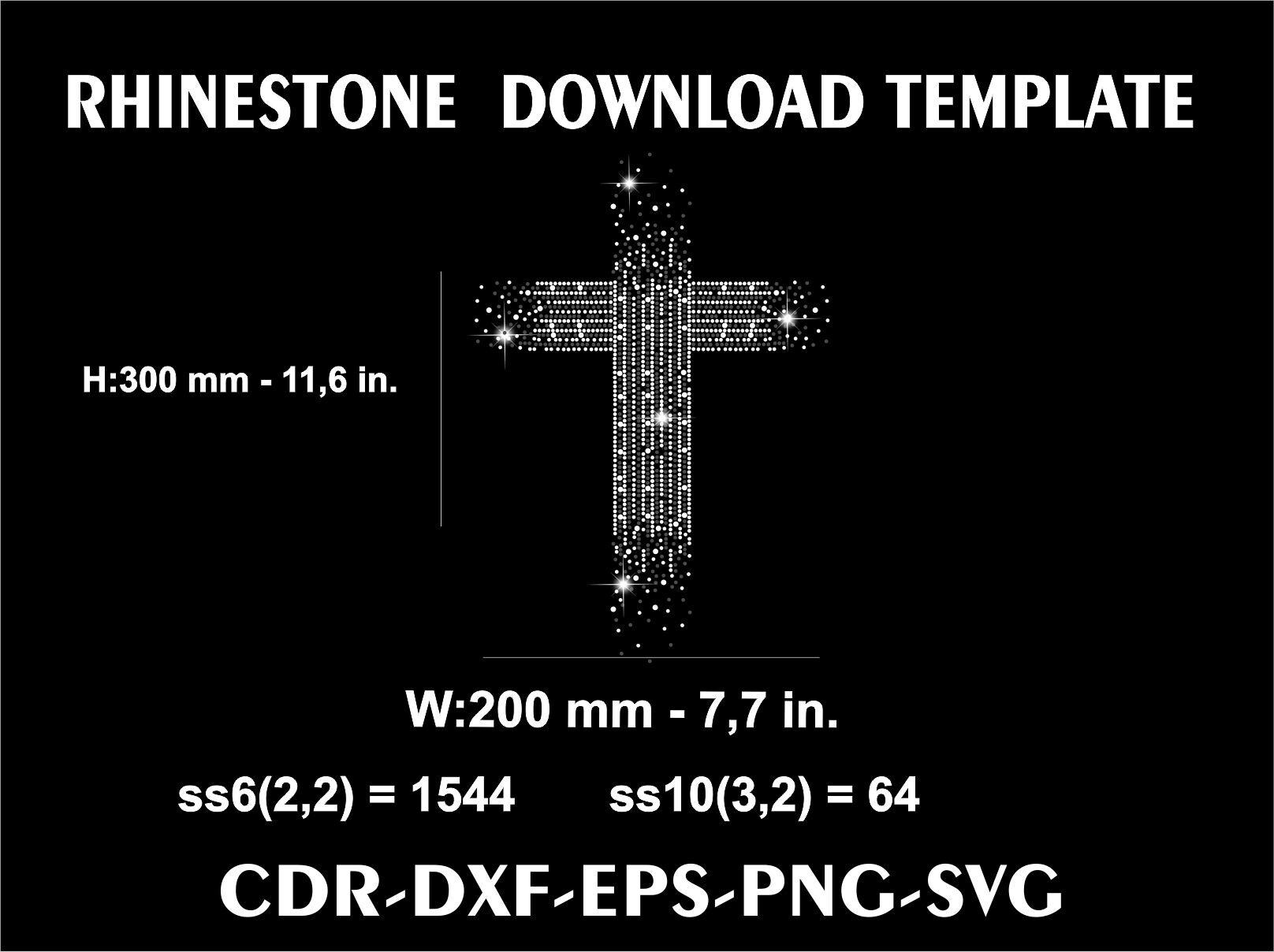 Cross Rhinestone Jesus Degisn Rhinestone Template for Shirt PNG, SVG ...