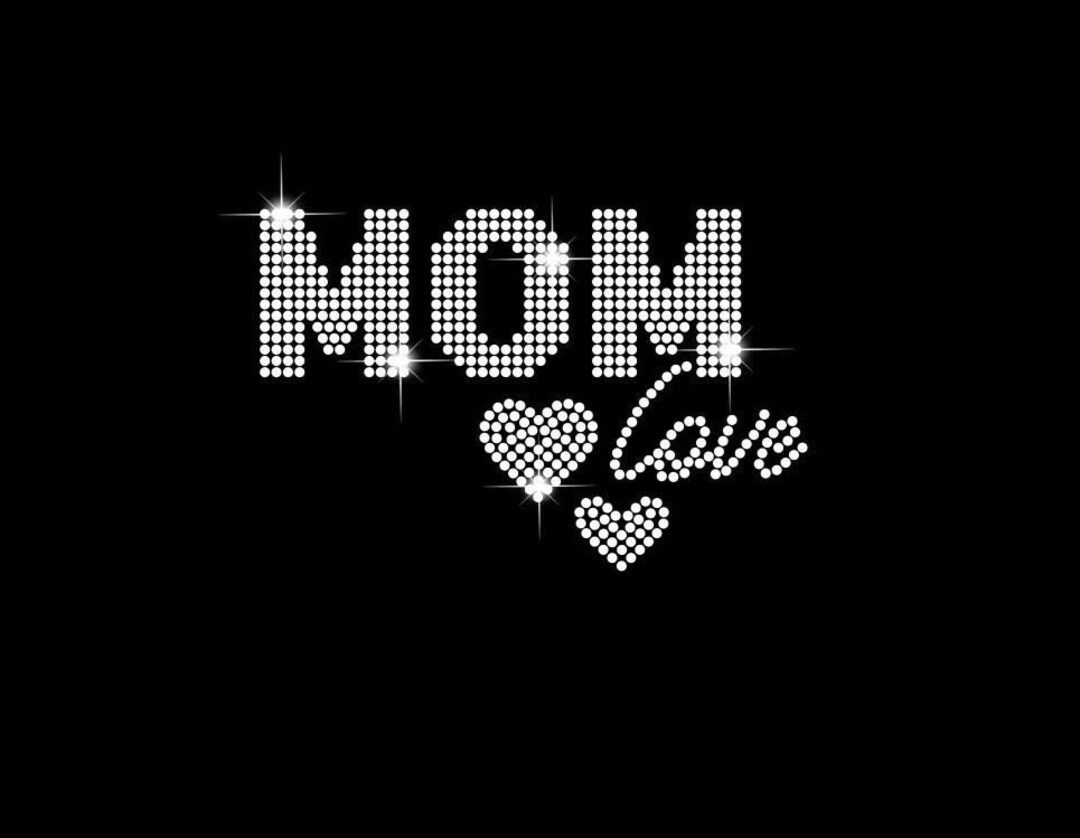 Mom Heart Rhinestone Pattern, SVG Pattern, Mom Heart Design, Mom Heart ...