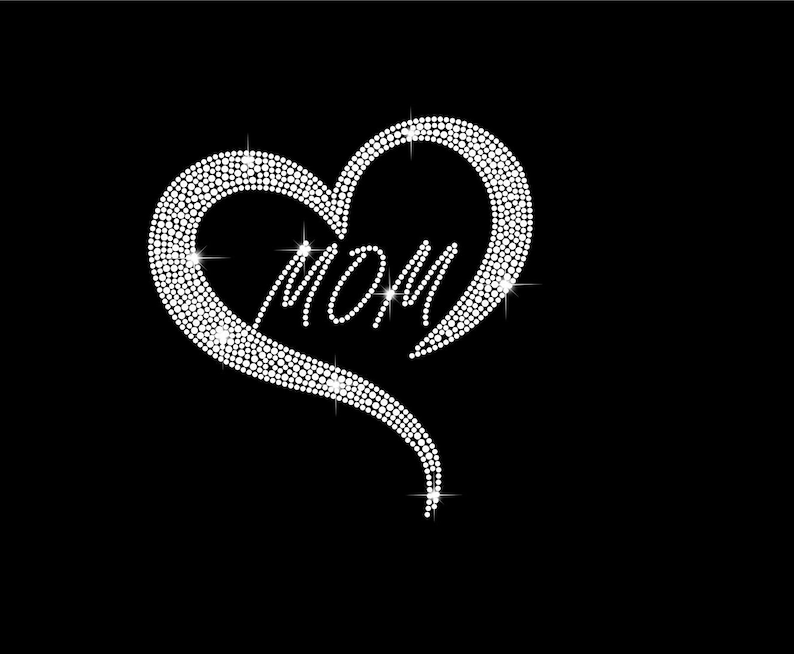 Mom Heart SVG Rhinestone Template,mom Design,new Mom Heart Life SVG ...