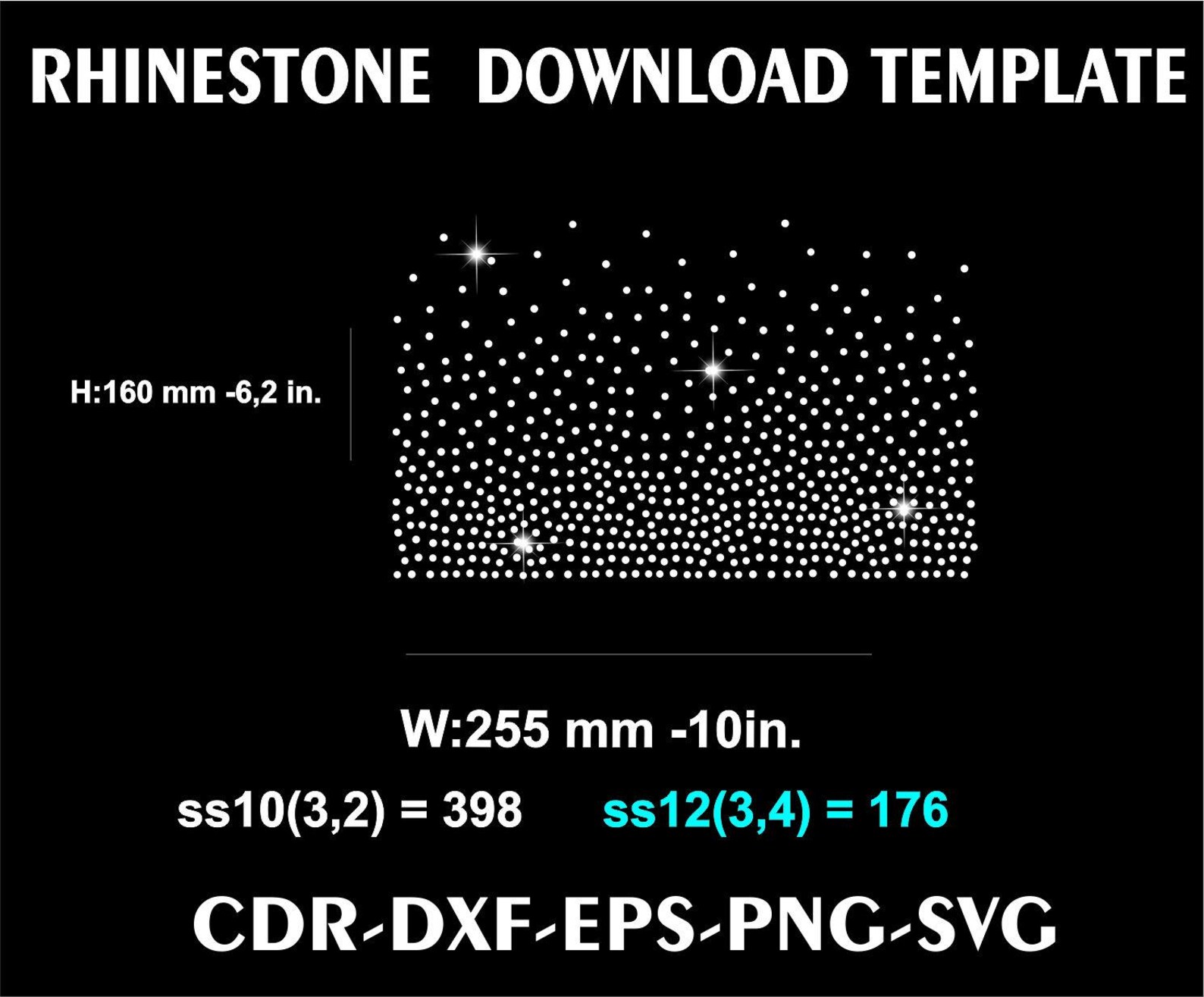Scattered Rhinestone Template: Hotfix SVG Pattern (digital Download) - Etsy