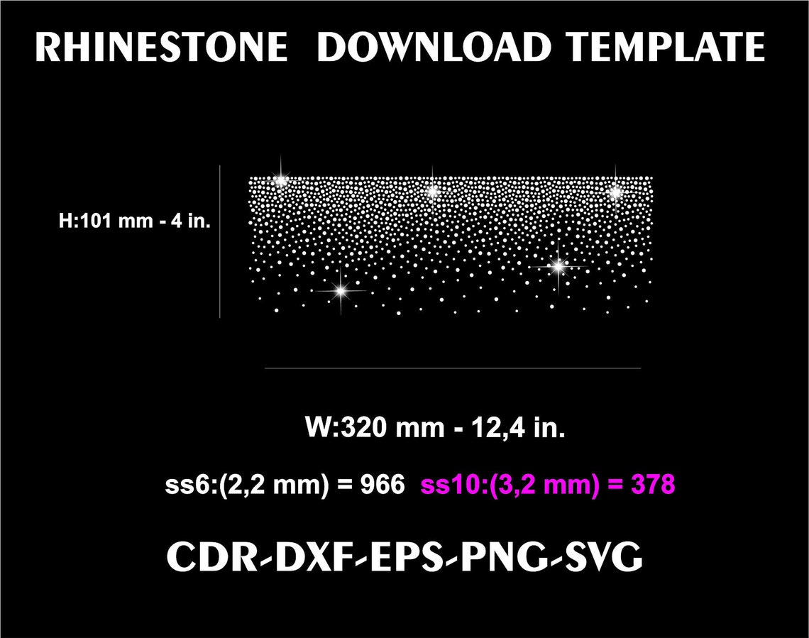 Rhinestone Scatter Pattern SVG: Shirt Template, Cricut (digital ...