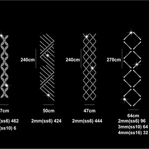 Rhinestone Template, Ss6, Ss10 SVG, PNG, Digital Various Strips,digital ...