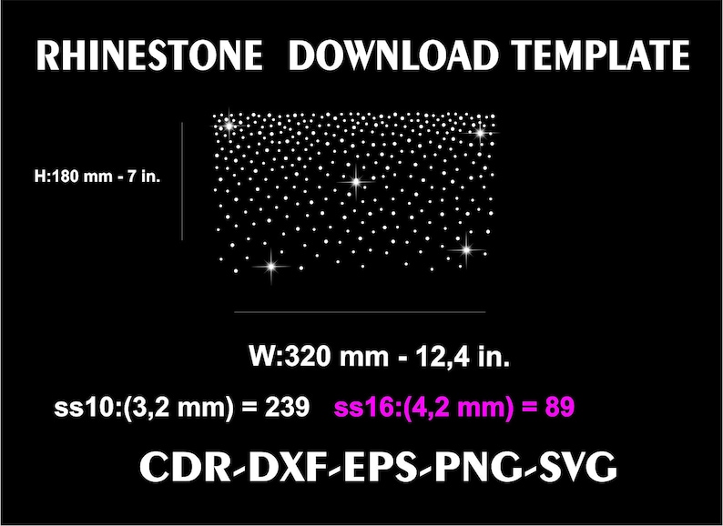 Scatter Rhinestone Template,ss10 Ss16 Rhinestone Template,svg Pattern ...