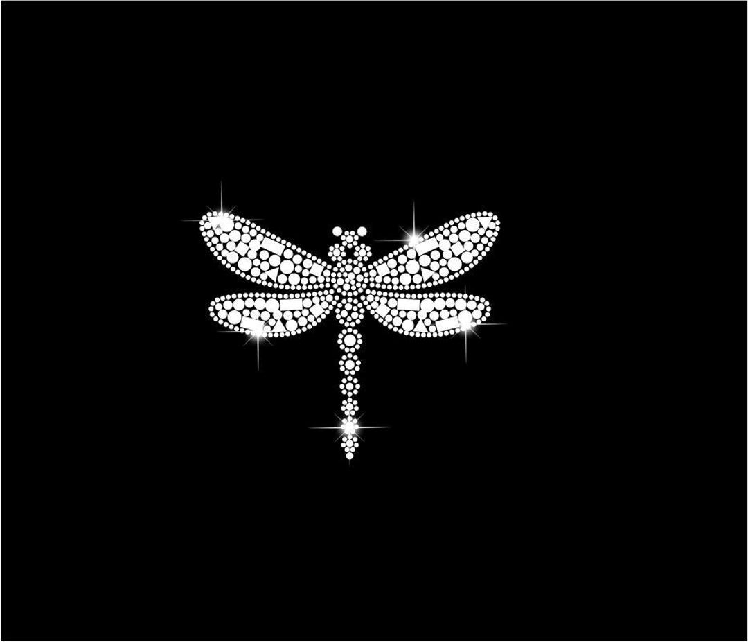 Dragonfly Rhinestone Template: Crystal Bling Design (digital Download ...