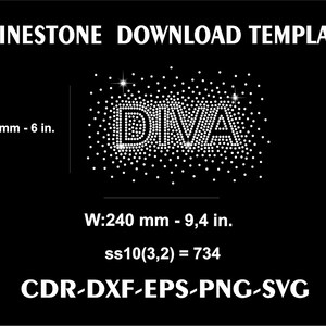 DIVA Rhinestone Template,diva Pattern,diva Digital Download,svg,png ...