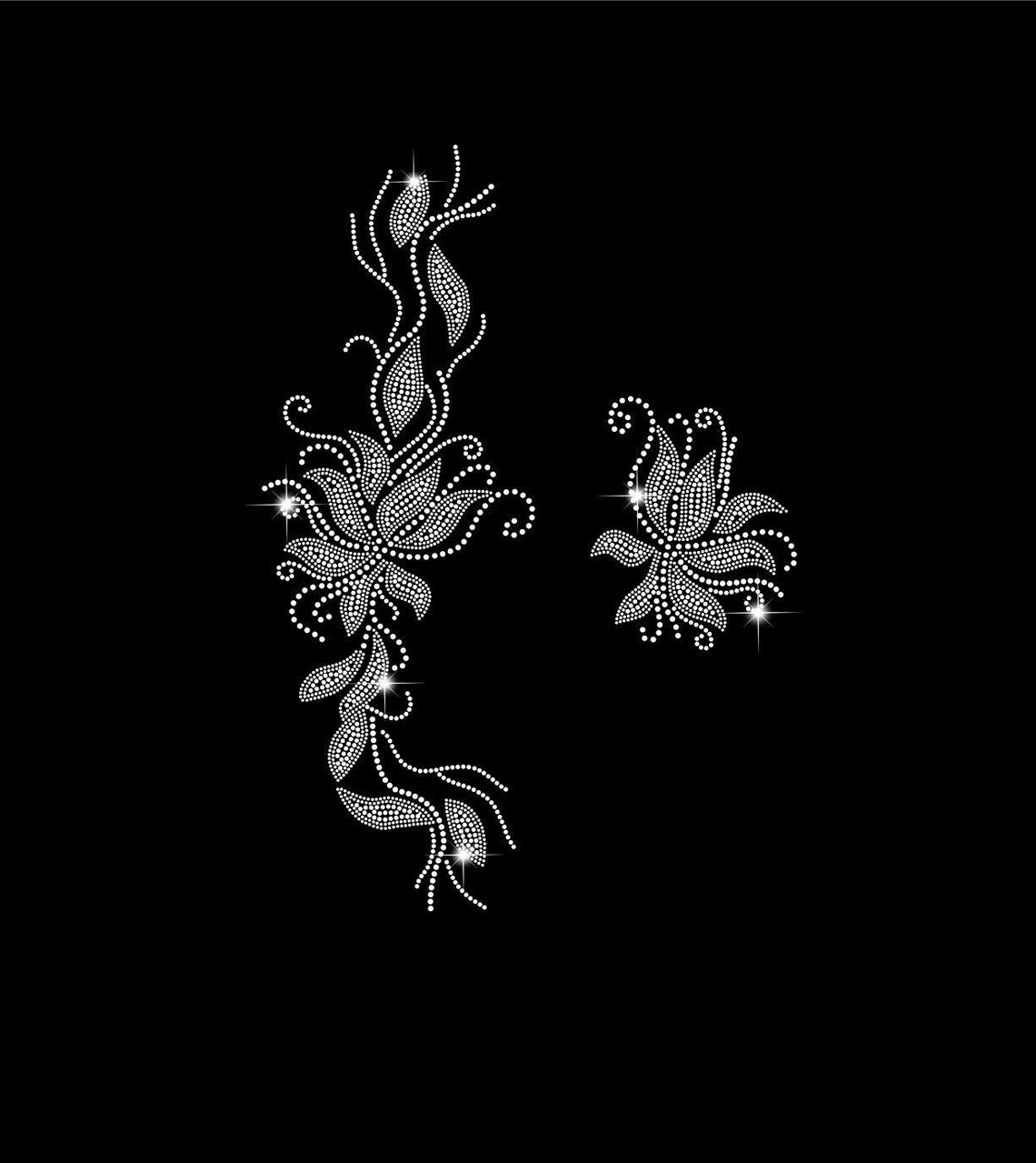 Rhinestone Scatter Pattern, Svg, Rhinestone Template Flowers, Svg ...