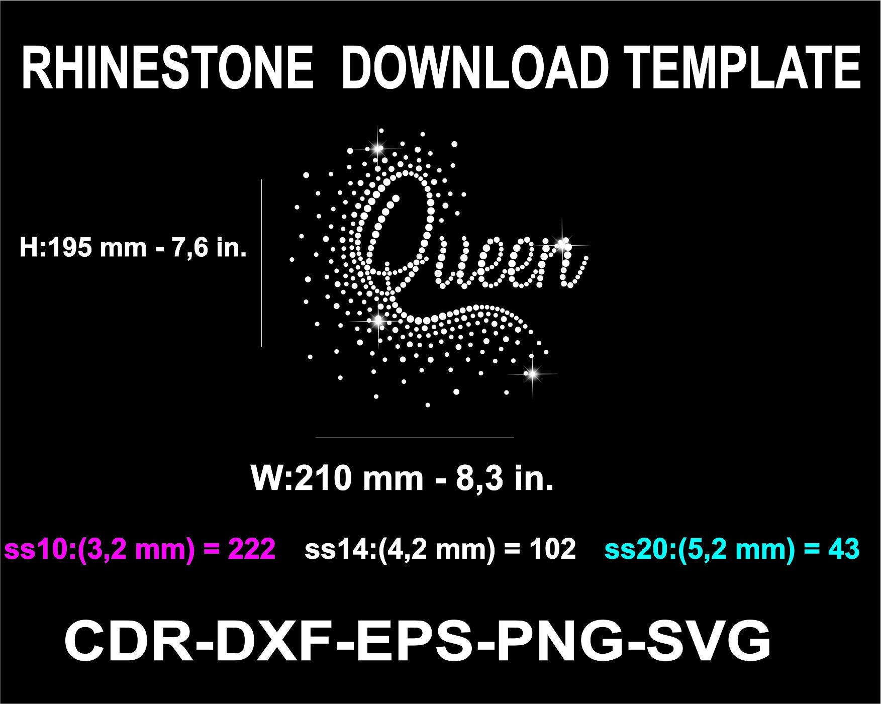 Queens Rhinestone Template SVG: Digital Download Pattern - Etsy