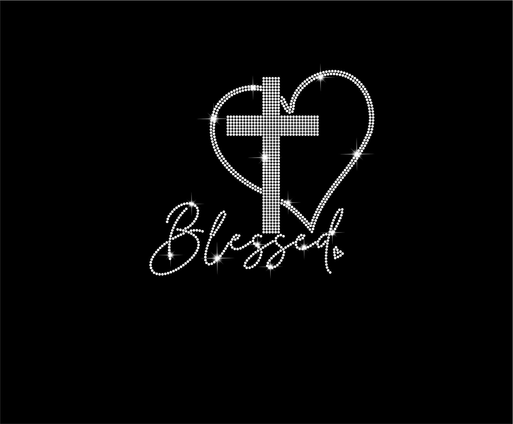 Heart Blessed ,rhinestone Pattern, SVG Pattern - Etsy