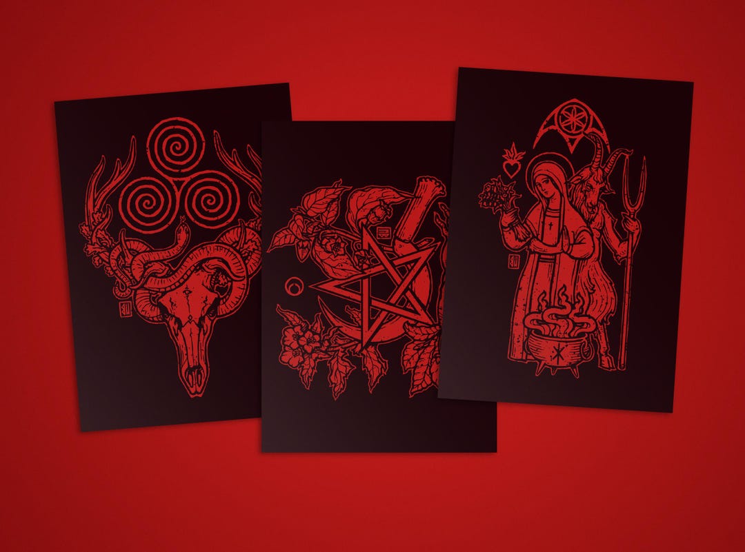 Mystic Card Set V. - 3 Art Cards in A6 Postcard Format on Matt 300g ...