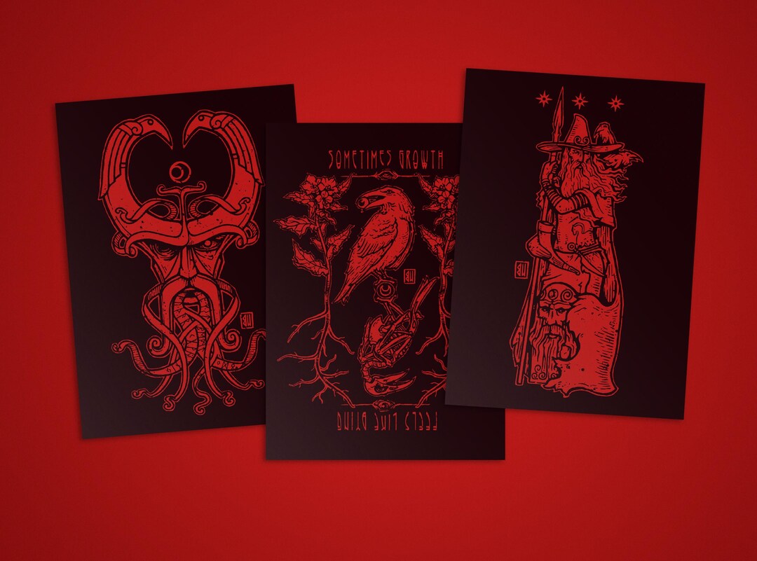 Mystic Card Set IV. 3 Art Cards in A6 Postcard Format on Matt 300g ...