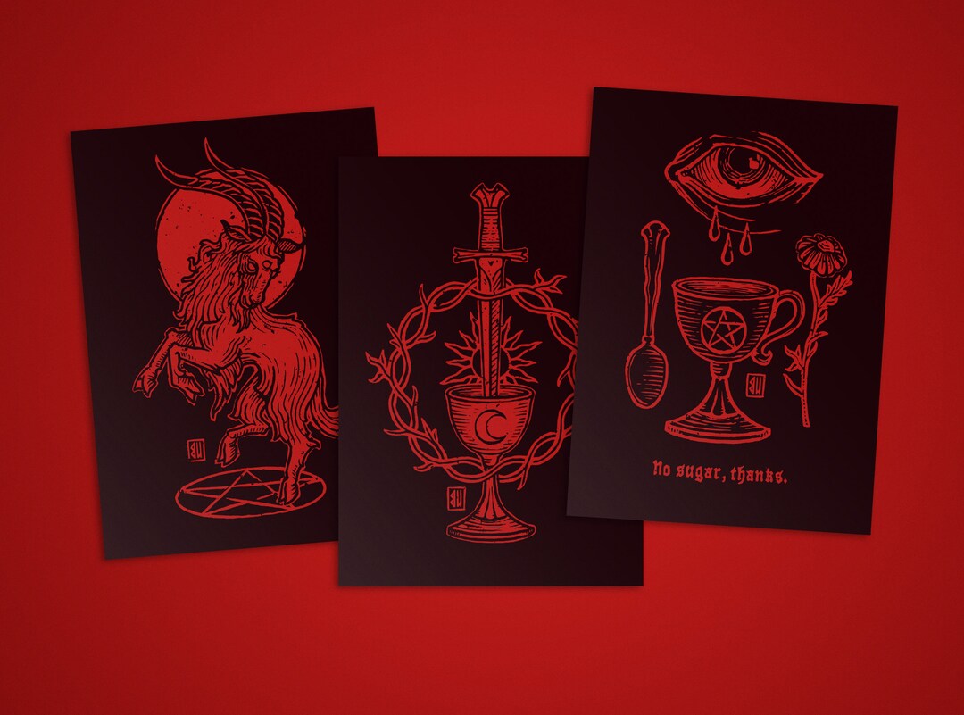 Mystic Card Set II. - 3 Art Cards in A6 Postcard Format on Matt 300g ...