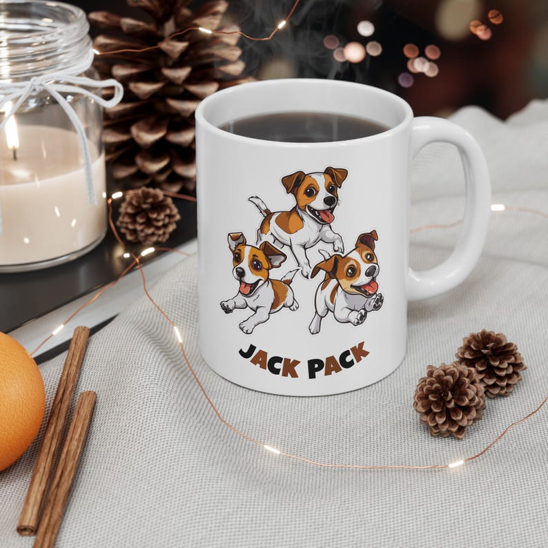 Jack Russel Animated Coffee Mug, Cute Tea Cup, Dog Lover Gift, Pet ...