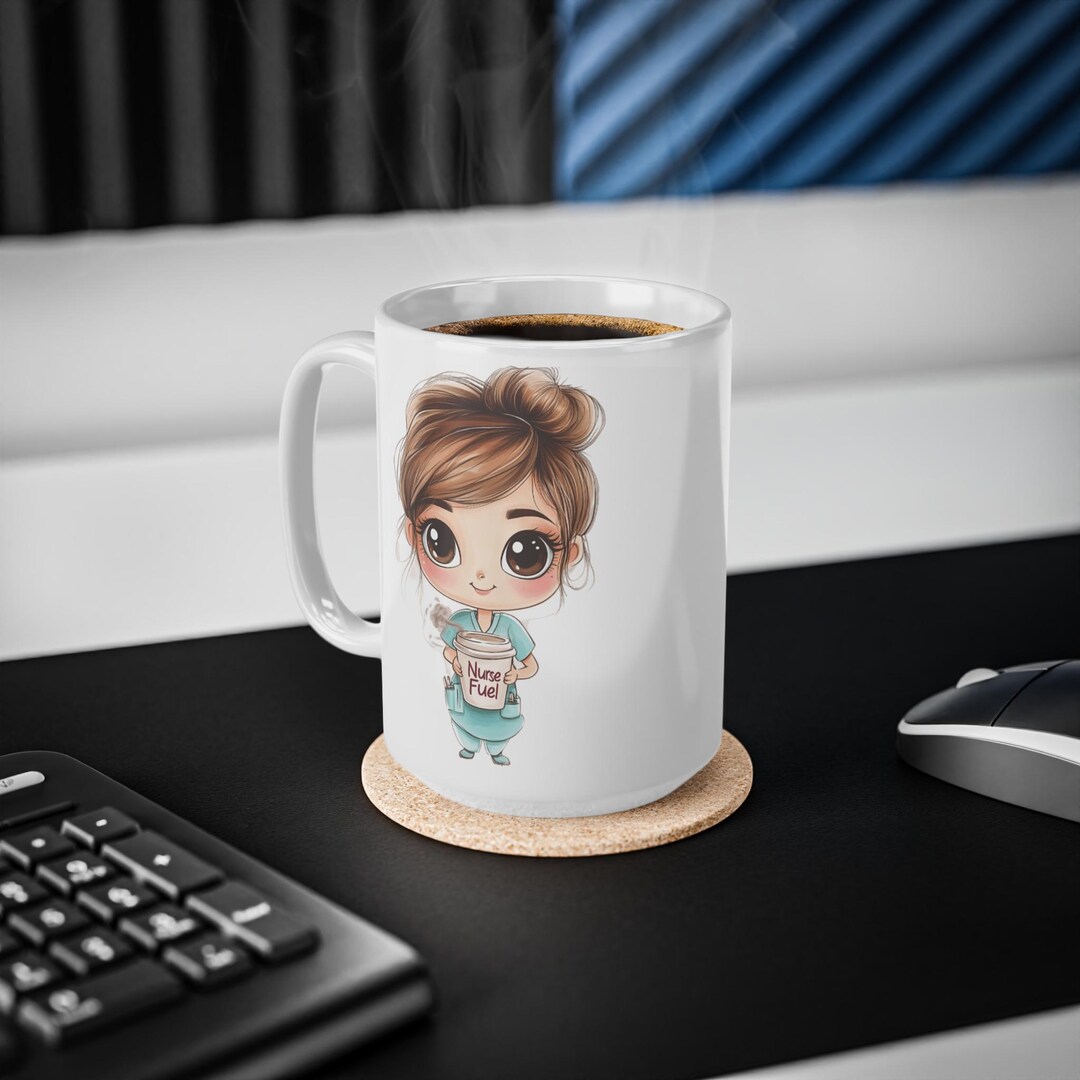 Nurse Fuel Anime Kawaii Cute Animated Ceramic Cup, Coffee Mug, 11oz ...