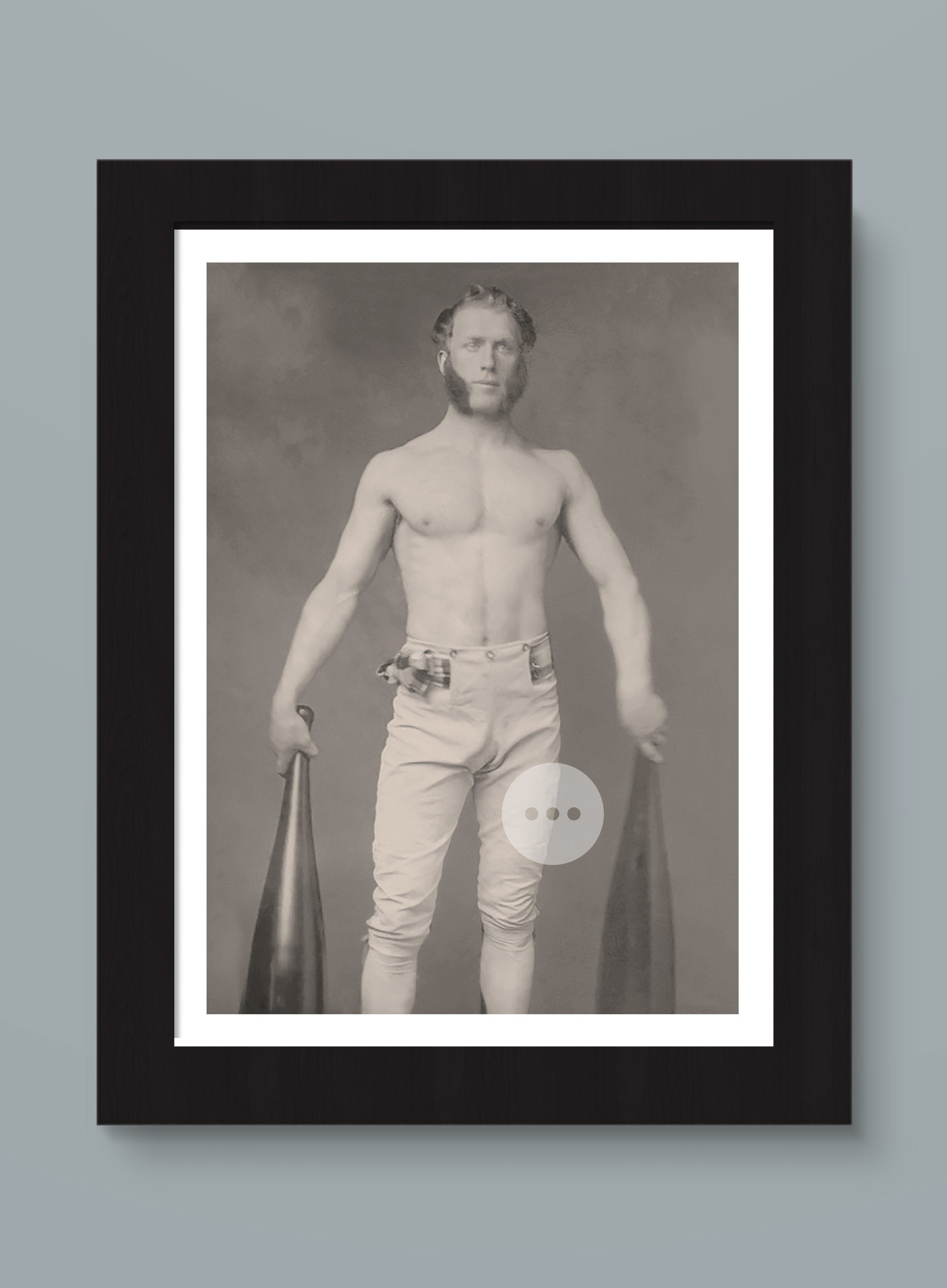 Vintage Male Nude Art Photo Print Handsome Victorian Man Erotic Vintage