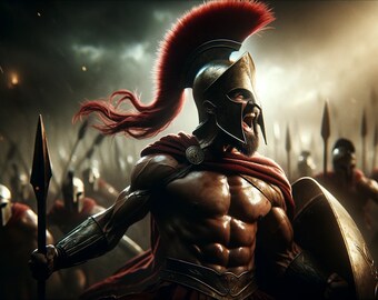 Spartan in Battle - Digital Image to Download in PGN Format - Etsy