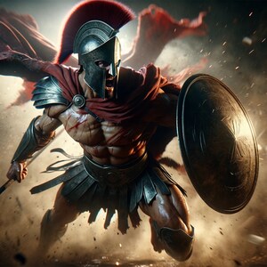 Spartan in Battle - Digital Image to Download in PGN Format - Etsy