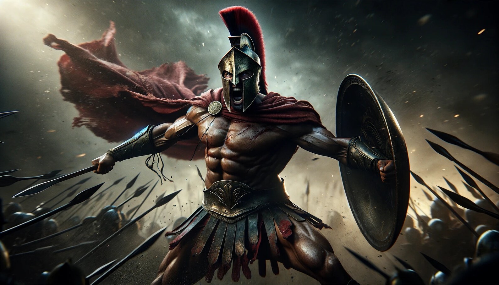 Spartan in Battle - Digital Image to Download in PGN Format - Etsy