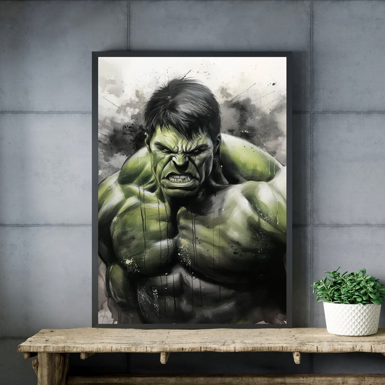 The Raging Hulk Digital Download Printable Wall Art Marvel Avengers ...